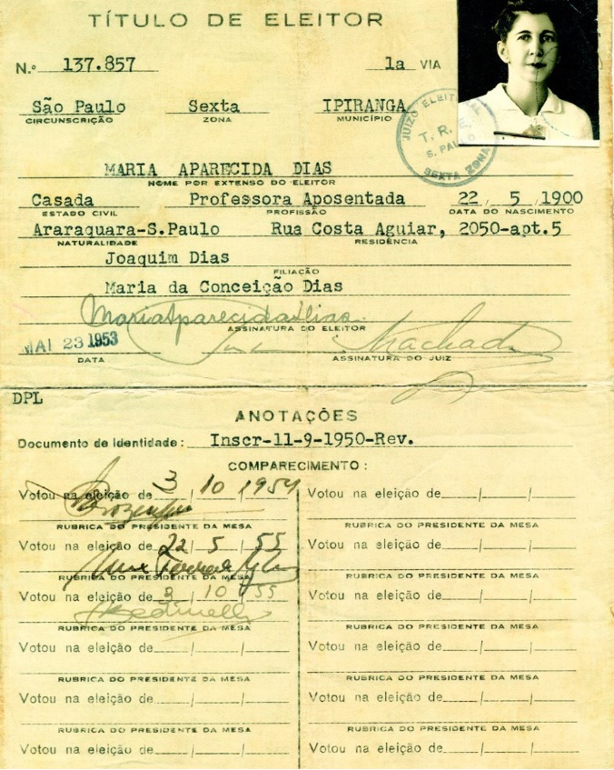 Acervo - Títulos Eleitorais na História — Tribunal Regional Eleitoral ...